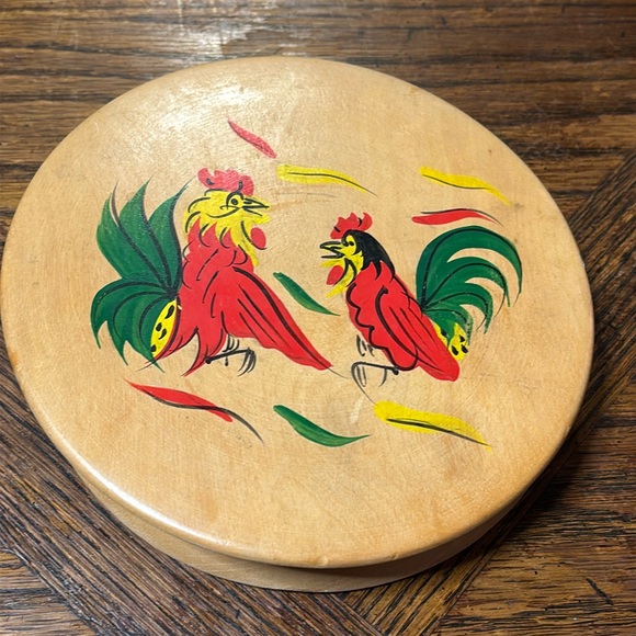 Vintage | Kitchen | Mid Century Wooden Hamburger Press With Chickens ...